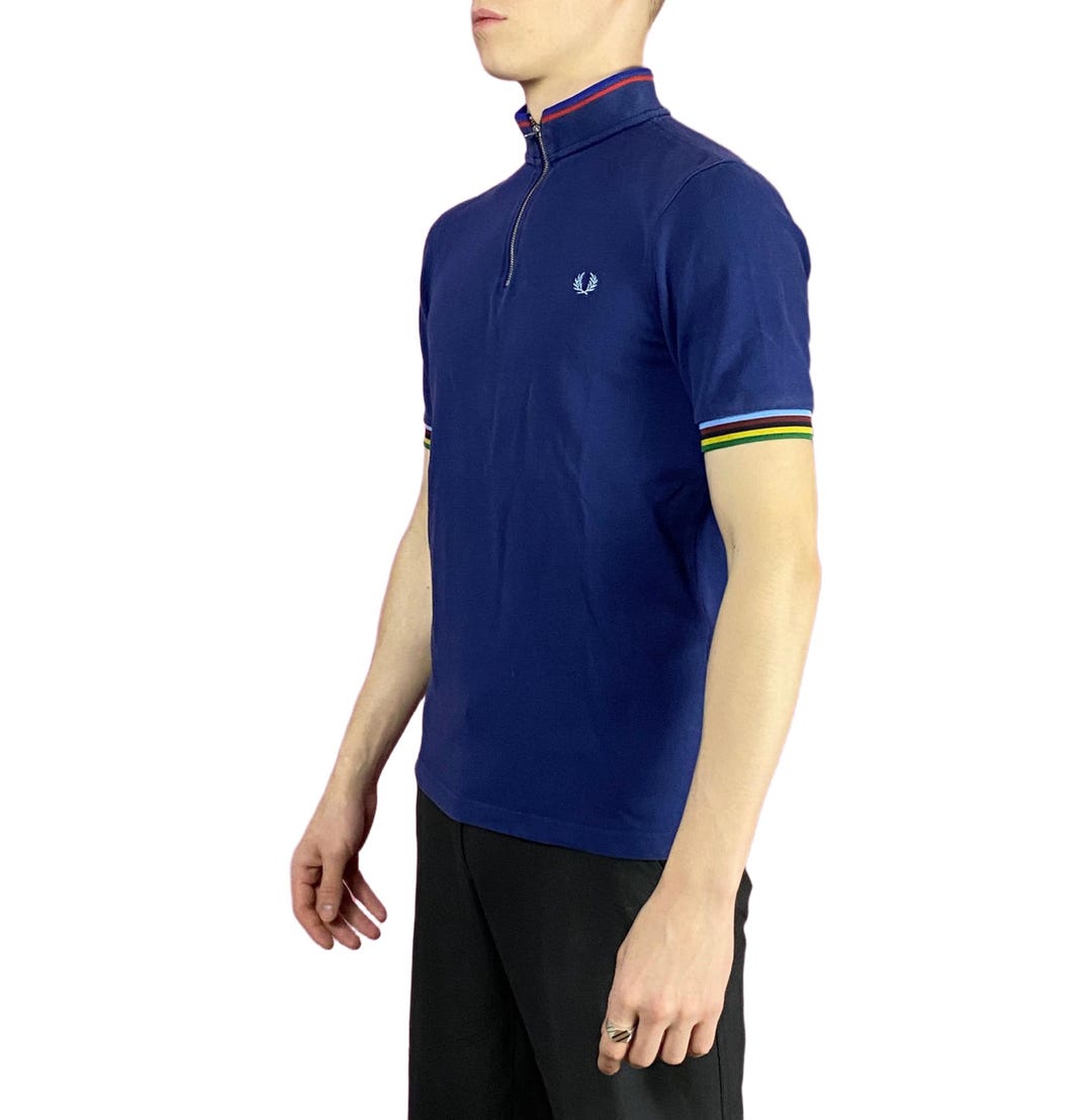 Fred Perry Bradley Wiggins Men's Cycling Quarter Zip Polo Shirt - S ...