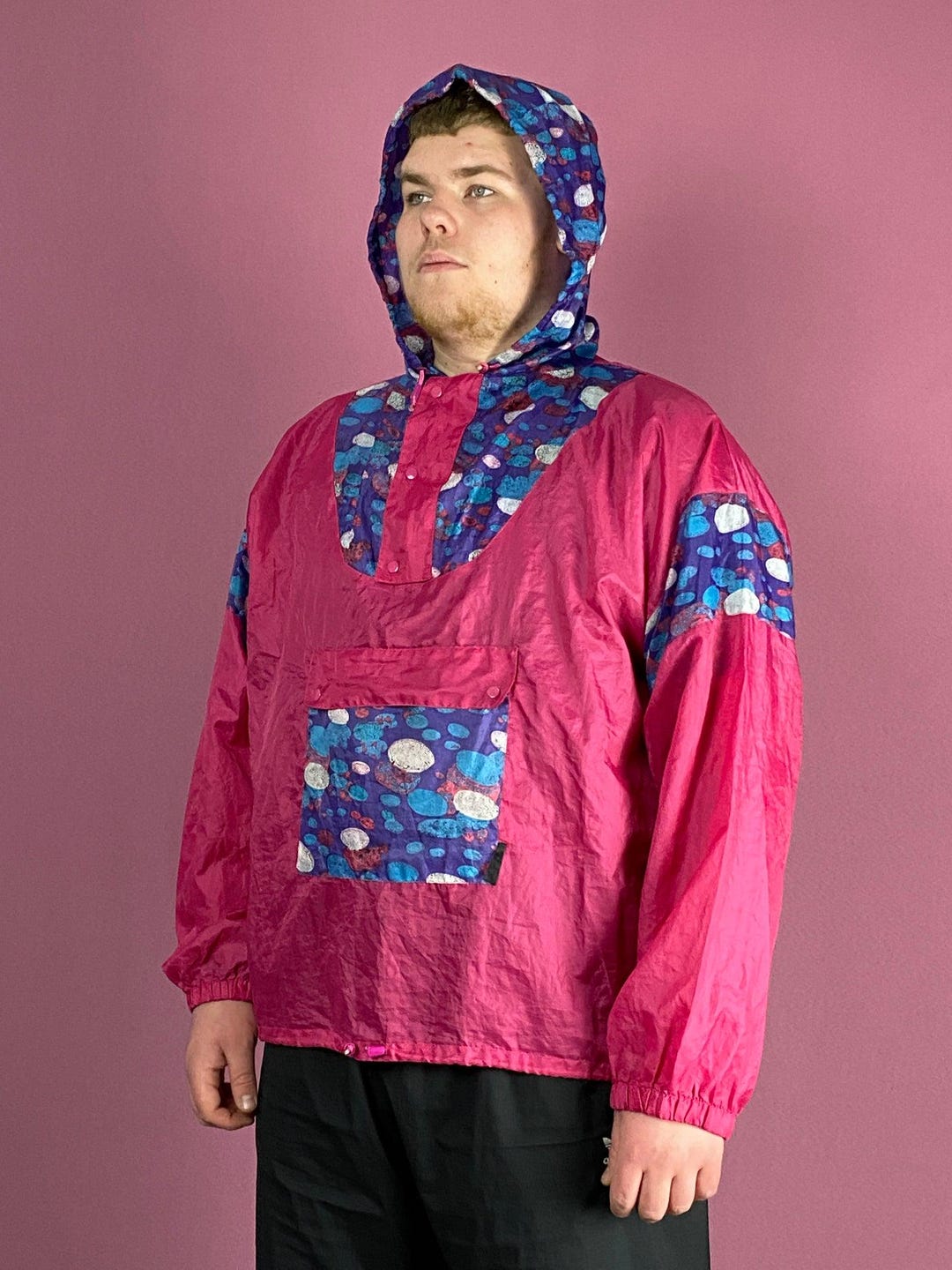 90s Super Champ Vintage Men's Rain Jacket - XL Pink Nylon - Etsy