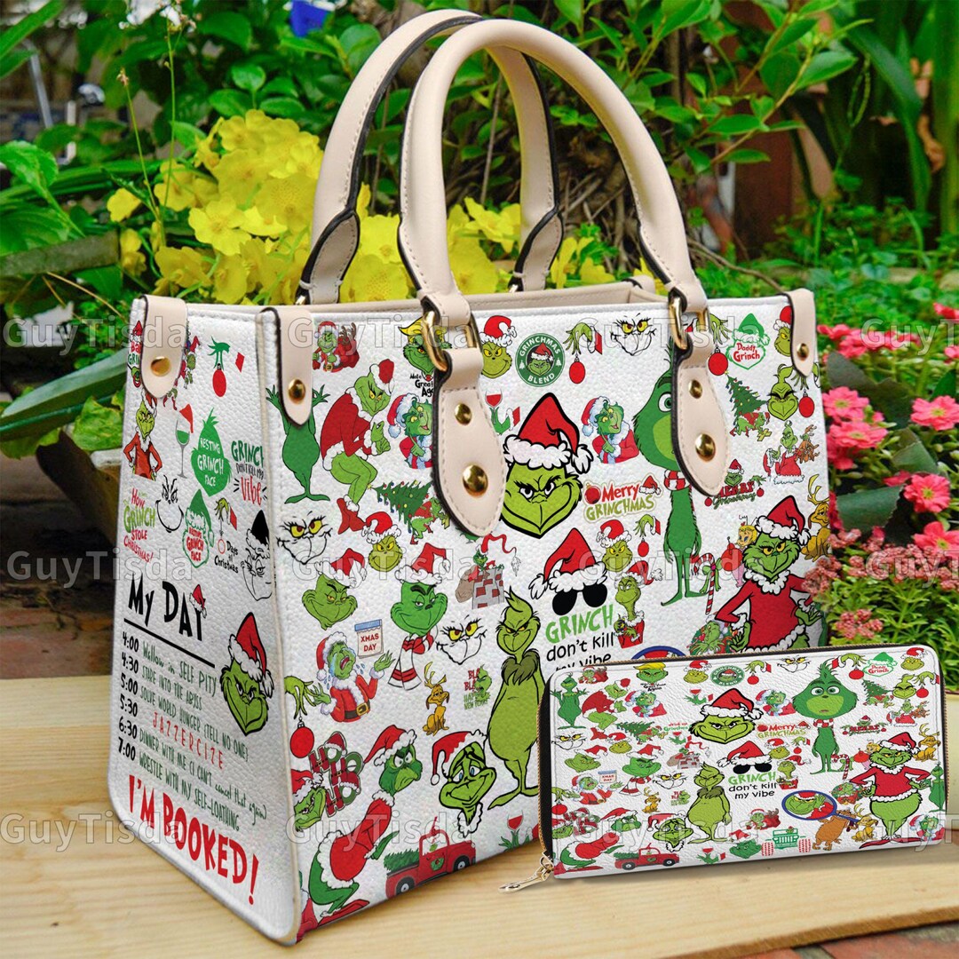 The Grinch Christmas Leather Handbag, the Grinch Vintage Women's ...