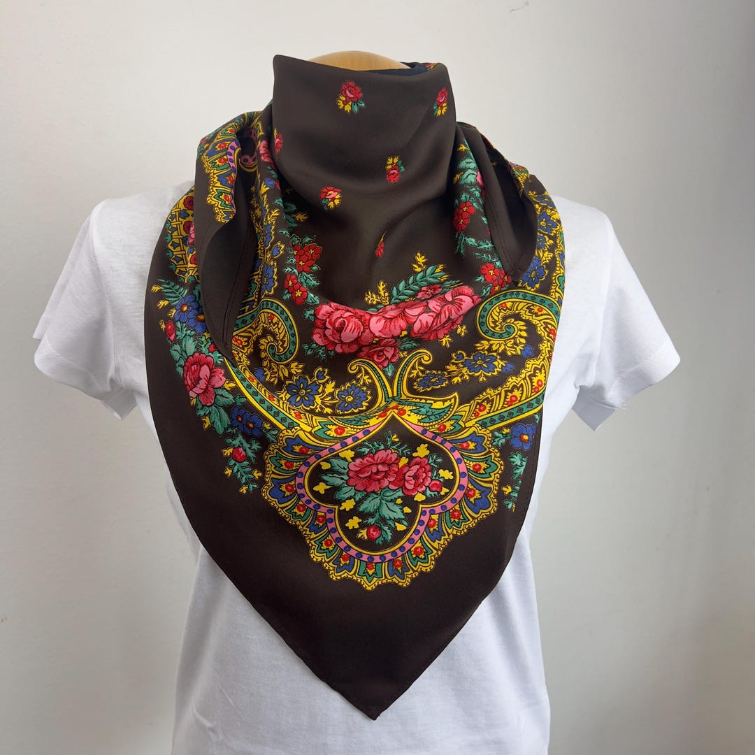 Brown Viana Shawl, Portuguese Brown Shawl, Portuguese Scarf (triangular ...