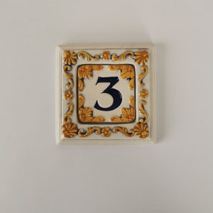 Handmade Ceramic Door Number Tile: 6x6 Cm, House Number - Etsy