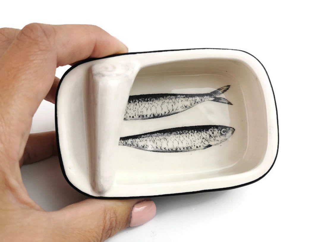 Light Gray Ceramic Can With Sardines Home Decor 11.5*7cm - Etsy