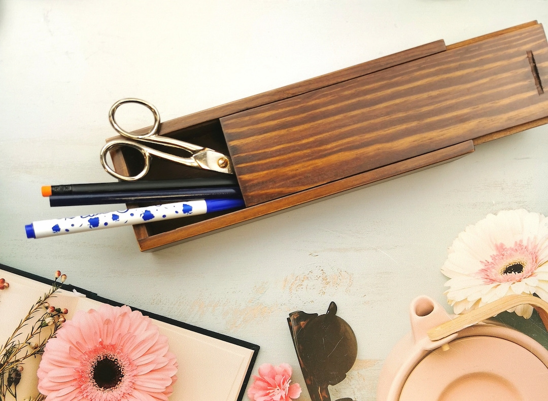 Personalized Wood Pencil Case Slide Top Box, Christmas Eve Box Gift - Etsy