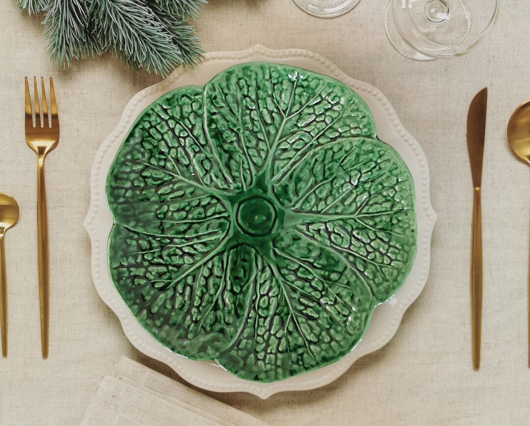 Ceramic Green Color Portuguese Cabbage Plate Home Decor ø20cm - Etsy