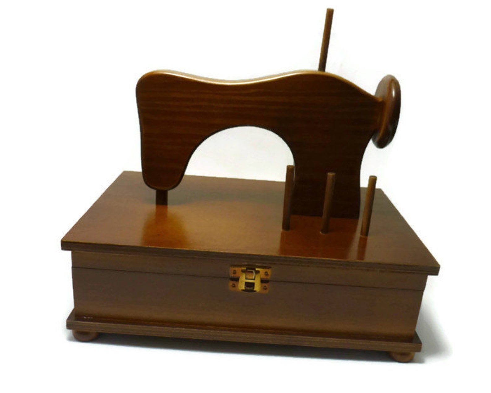 Wood Sewing Box Vintage Style With Sewing Machine Shape | Etsy