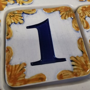 Handmade Ceramic Door Number Tile: 6x6 Cm, House Number - Etsy