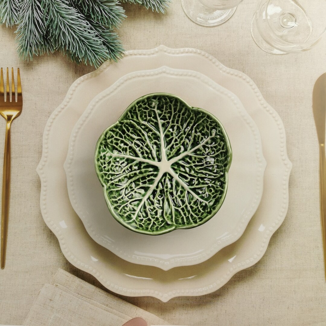 Ceramic Green Color Portuguese Cabbage Bowl Home Decor ø 12cm - Etsy