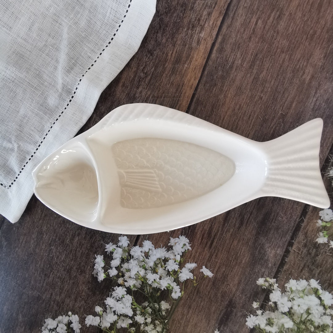 Ceramic White Color Fish Shape Portuguese Olive Plate Home Decor - Etsy
