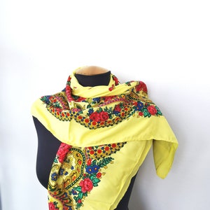 Portuguese Shawl, Viana's Tradicional Folklore Scarf Yellow (square ...