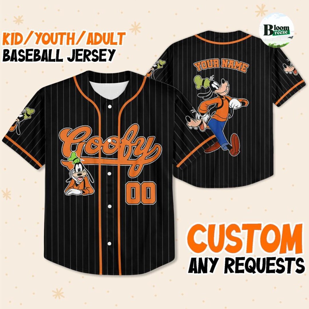 Custom Goofy Baseball Jersey, Personalized Disney Shirt for Adults ...