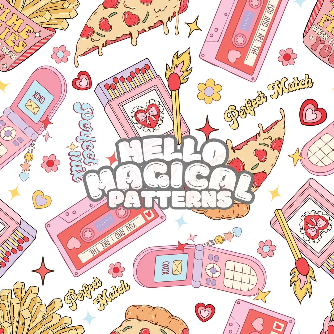 Magical Valentines Day Seamless Pattern, Love Bombing Seamless Design ...