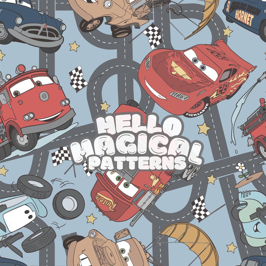 Cartoon Cars Seamless Pattern: Printable RGB & CMYK File - Etsy
