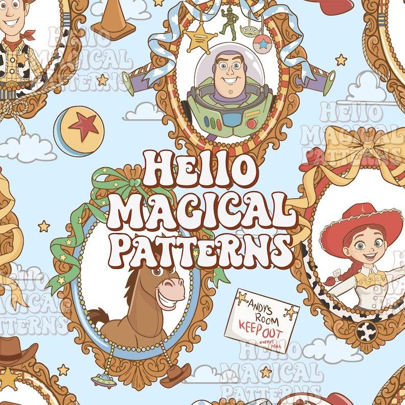 Toy Frames Seamless Pattern, Story Friends Seamless Design for All ...