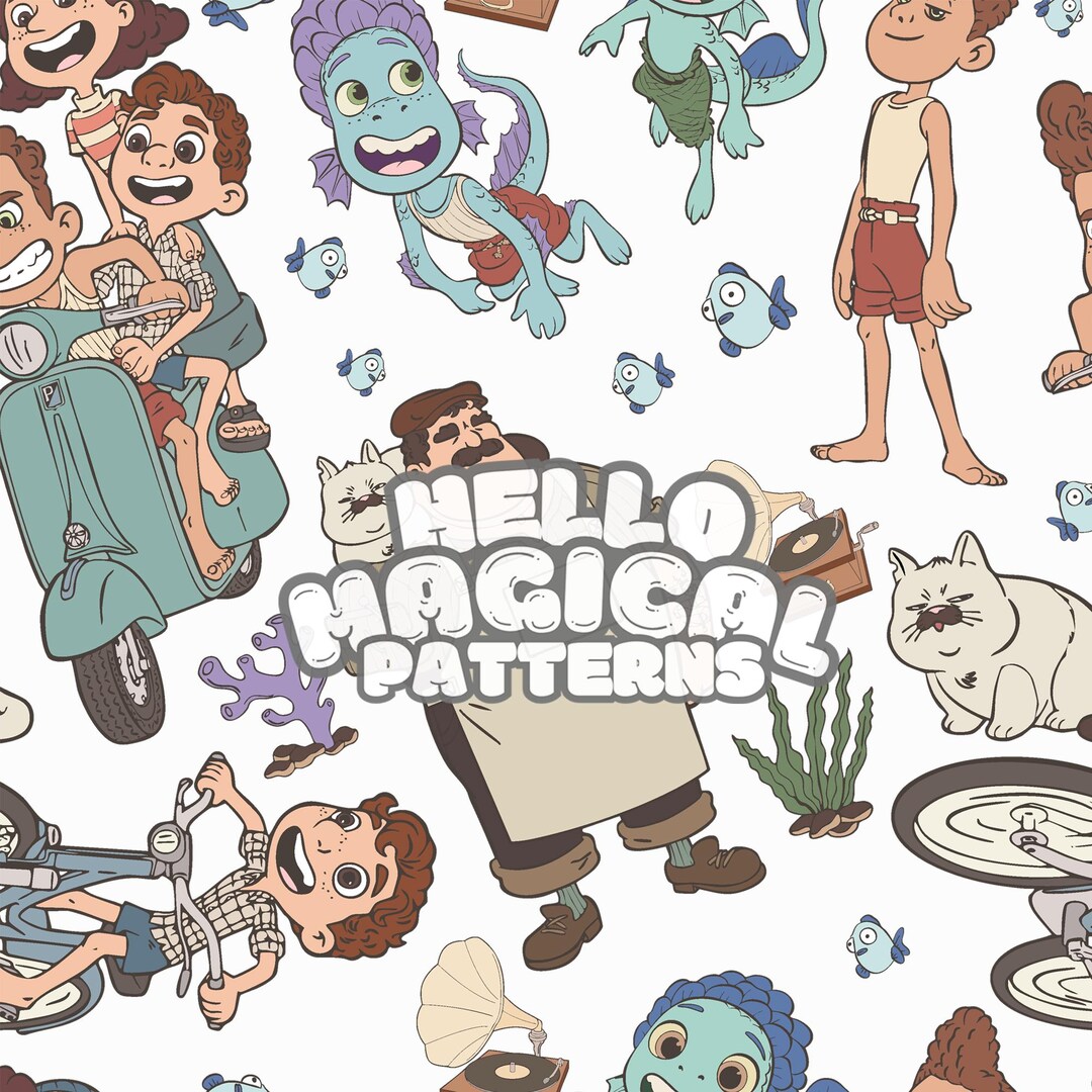Under the Sea Friends Seamless Pattern, Magical Cartoon Seamless Design ...