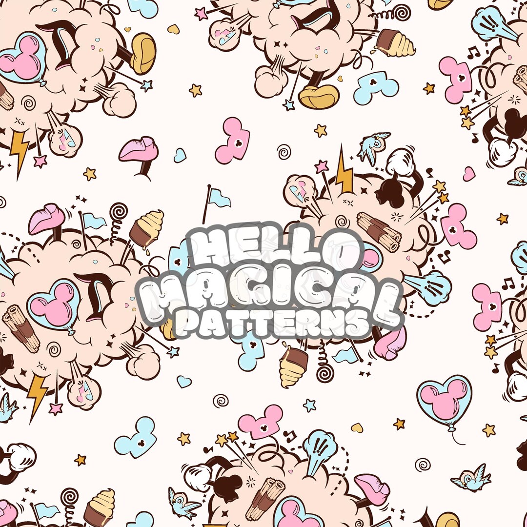 Magical Mouse Boom Seamless Pattern: Printable Fabric Design (JPG) - Etsy