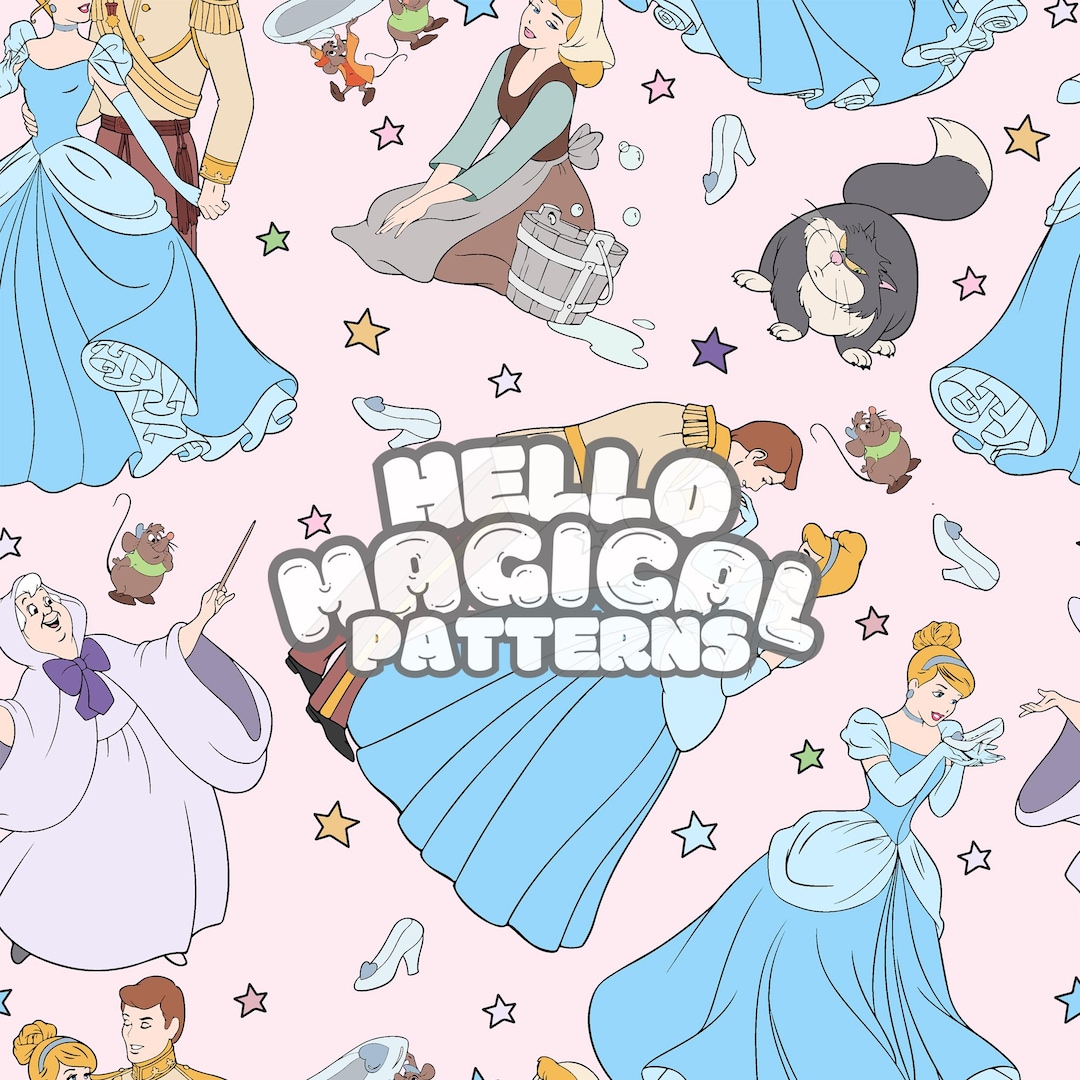 Magical Blue Princess Seamless Pattern,princess and Prince Repeating ...