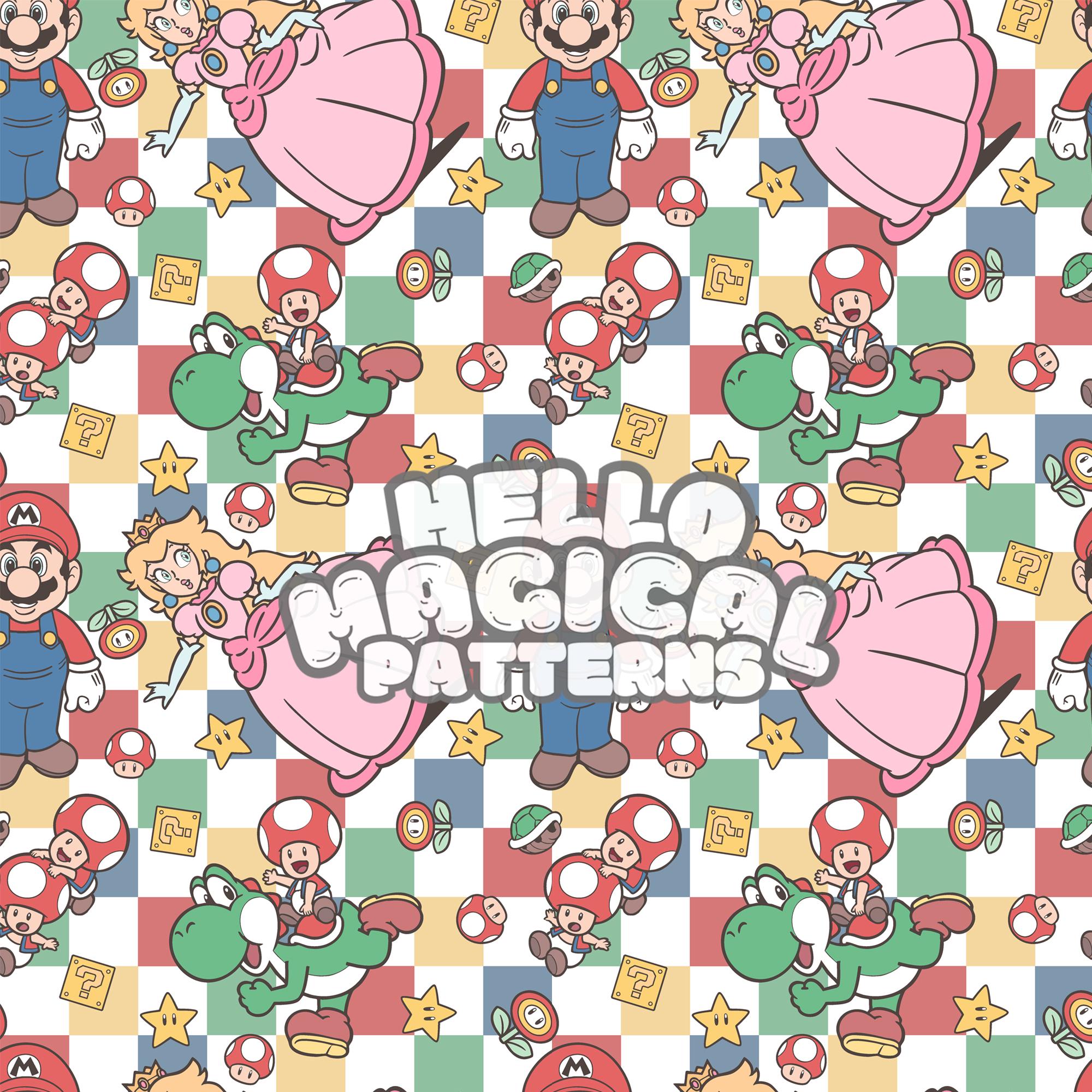 Magical Video Game Seamless Pattern, Cartoon Princess Seamless Design ...