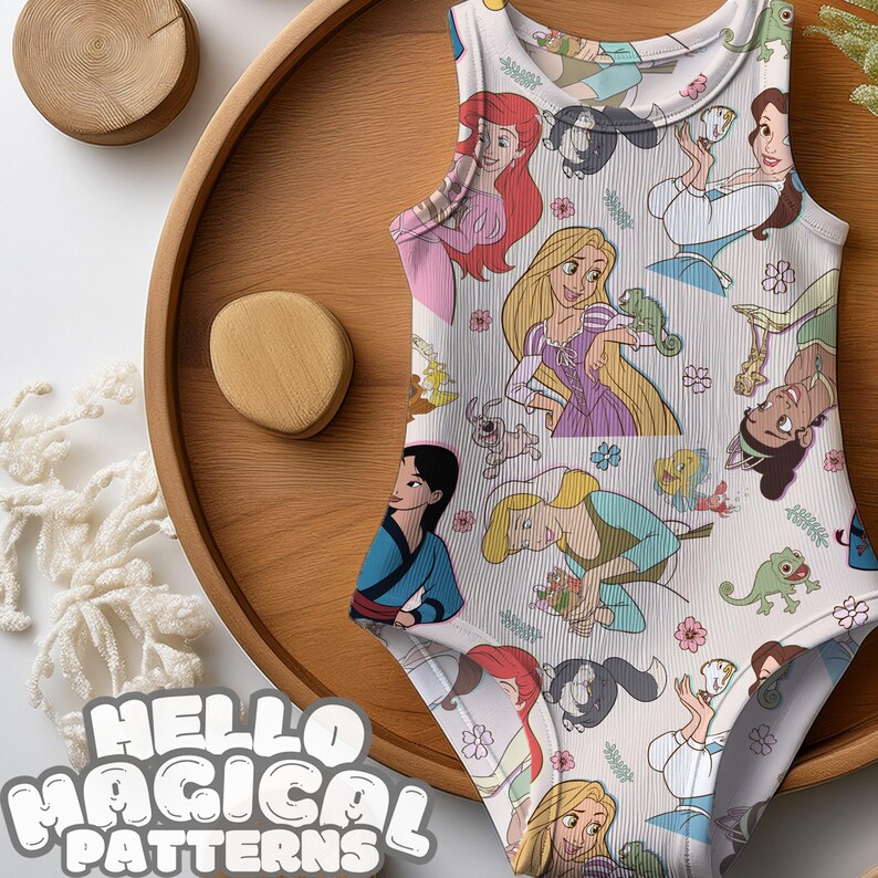 Princesses and Animals Seamless Pattern, Cartoon Princess Seamless ...