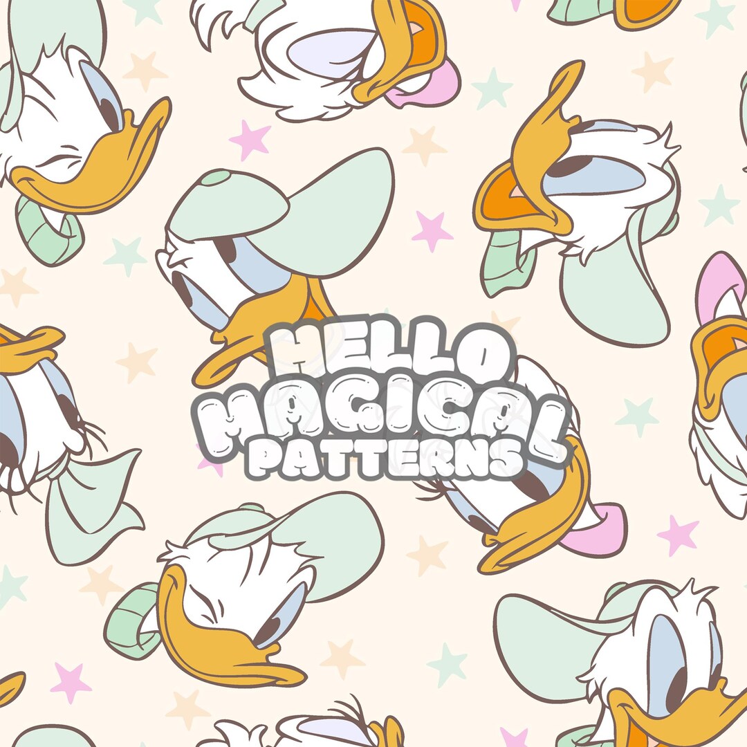 Magical Valentines Day Ducks Seamless Pattern, Cartoon Lovely Ducks ...