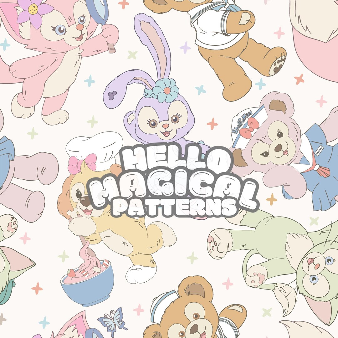 Cartoon Bear and Friends Seamless Pattern: Printable File (RGB and CMYK ...
