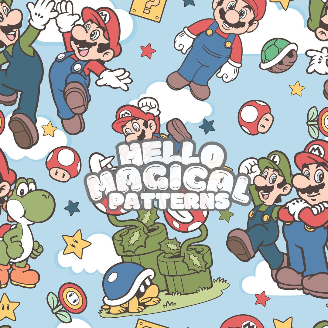 Magical Video Game Seamless Pattern,cartoon Game Seamless Pattern ...