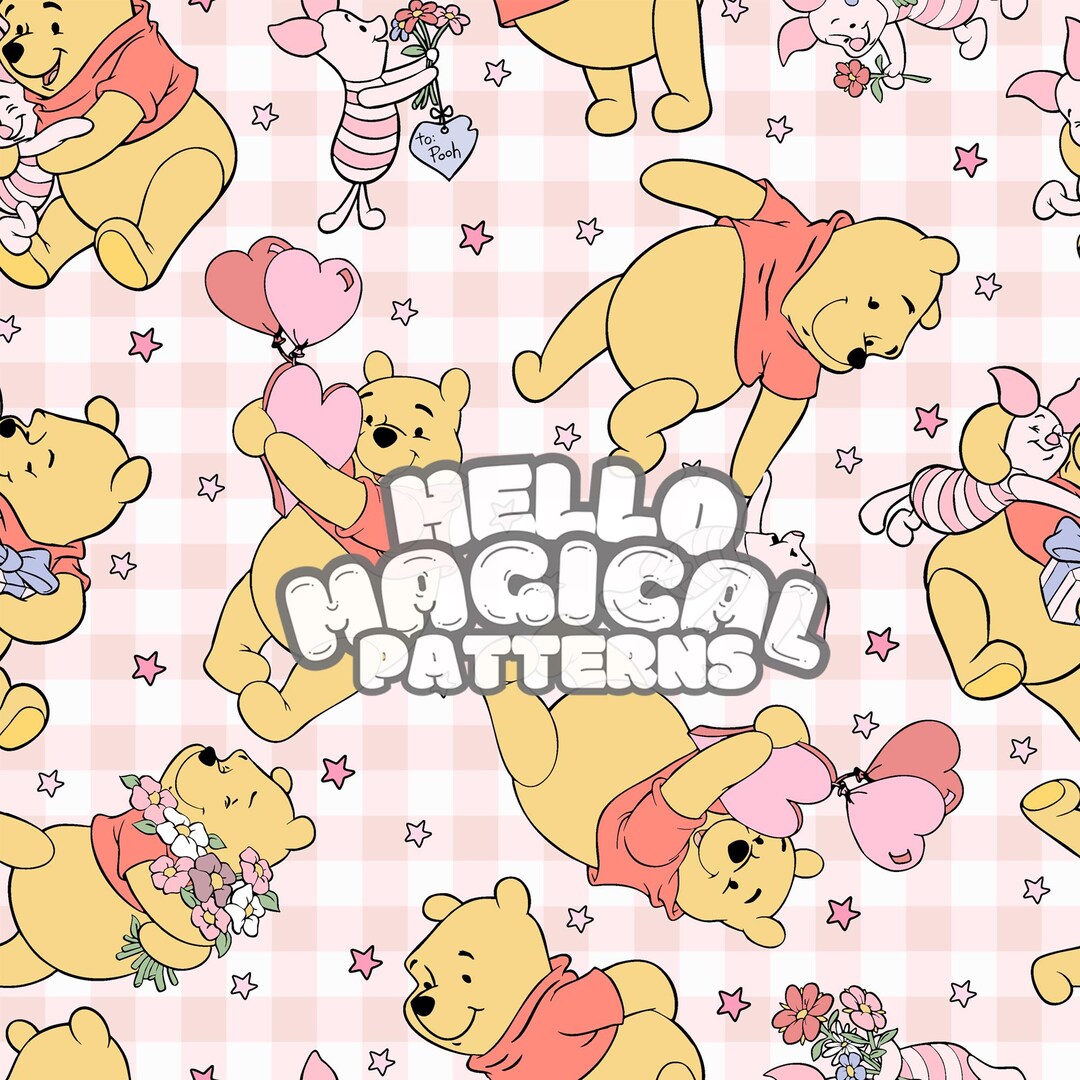Valentines Bear and Pig Seamless Pattern: Printable Design (RGB & CMYK ...