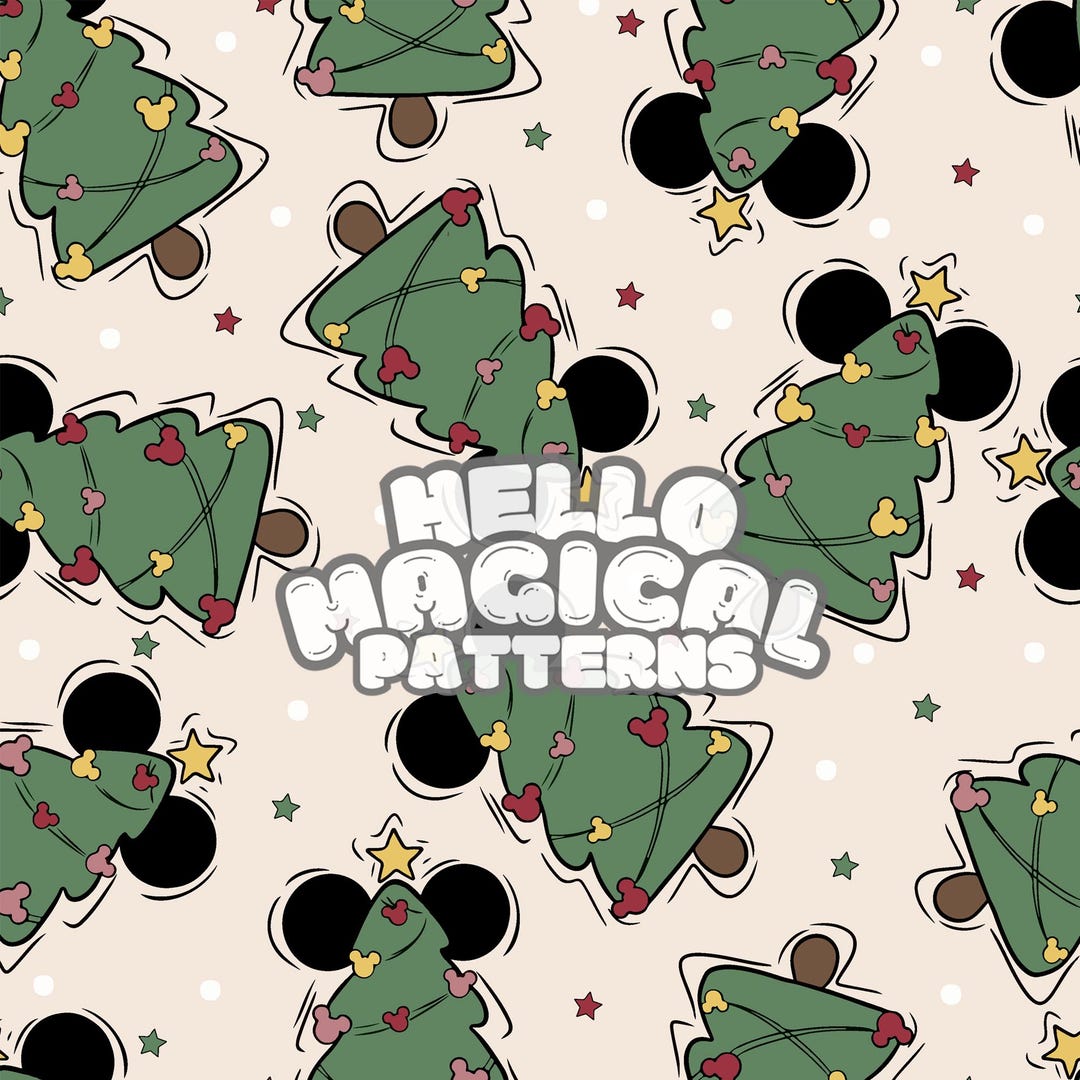Christmas Mouse Tree Seamless Pattern: Printable Fabric Design (RGB & CMYK) - Etsy