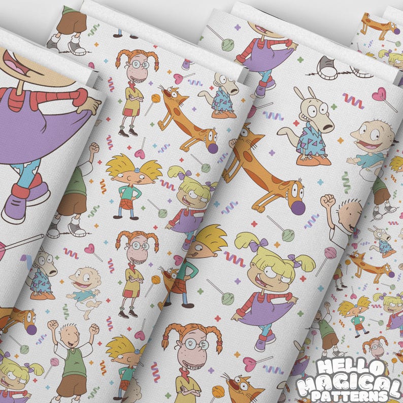 90s Cartoons Seamless Pattern: Printable Surface Design (digital File ...