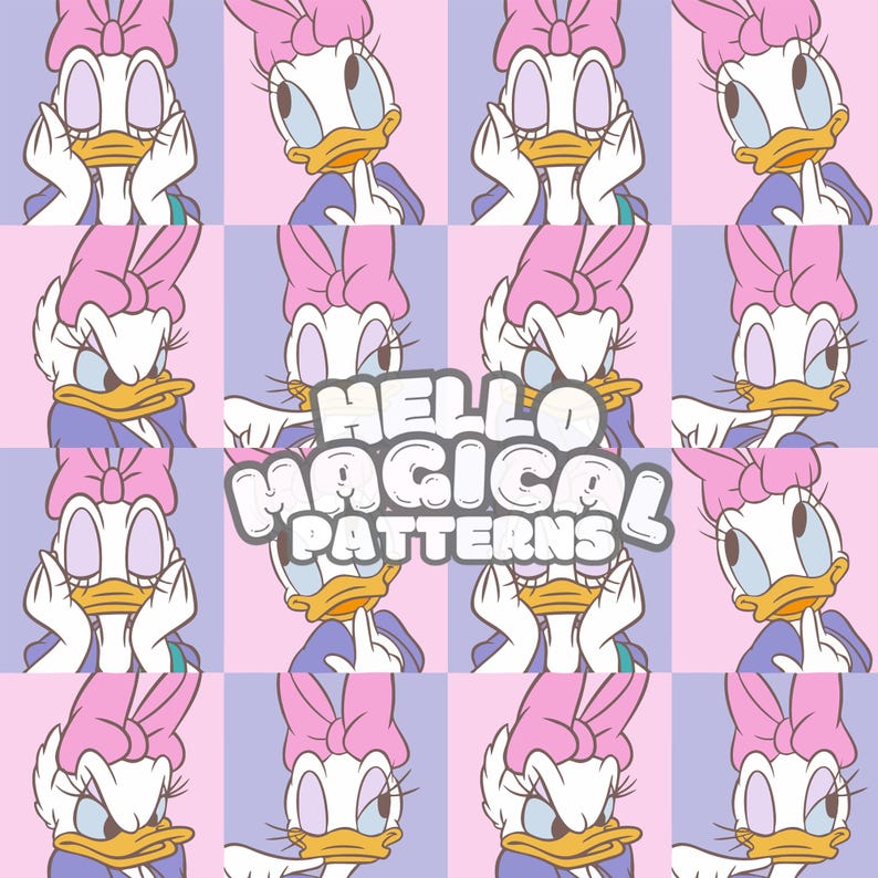 Cartoon Duck Emotions Seamless Pattern: Printable File (digital ...