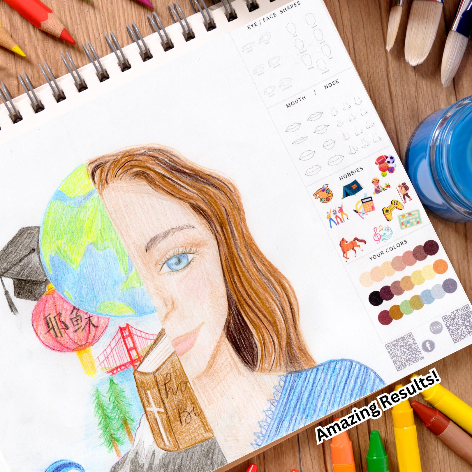 Self Portrait Printable Guide PDF Download (inside Out Art Project) - Etsy