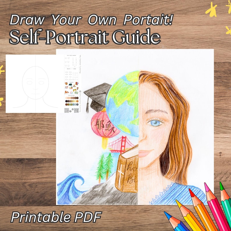 Self Portrait Printable Guide PDF Download (inside Out Art Project) - Etsy