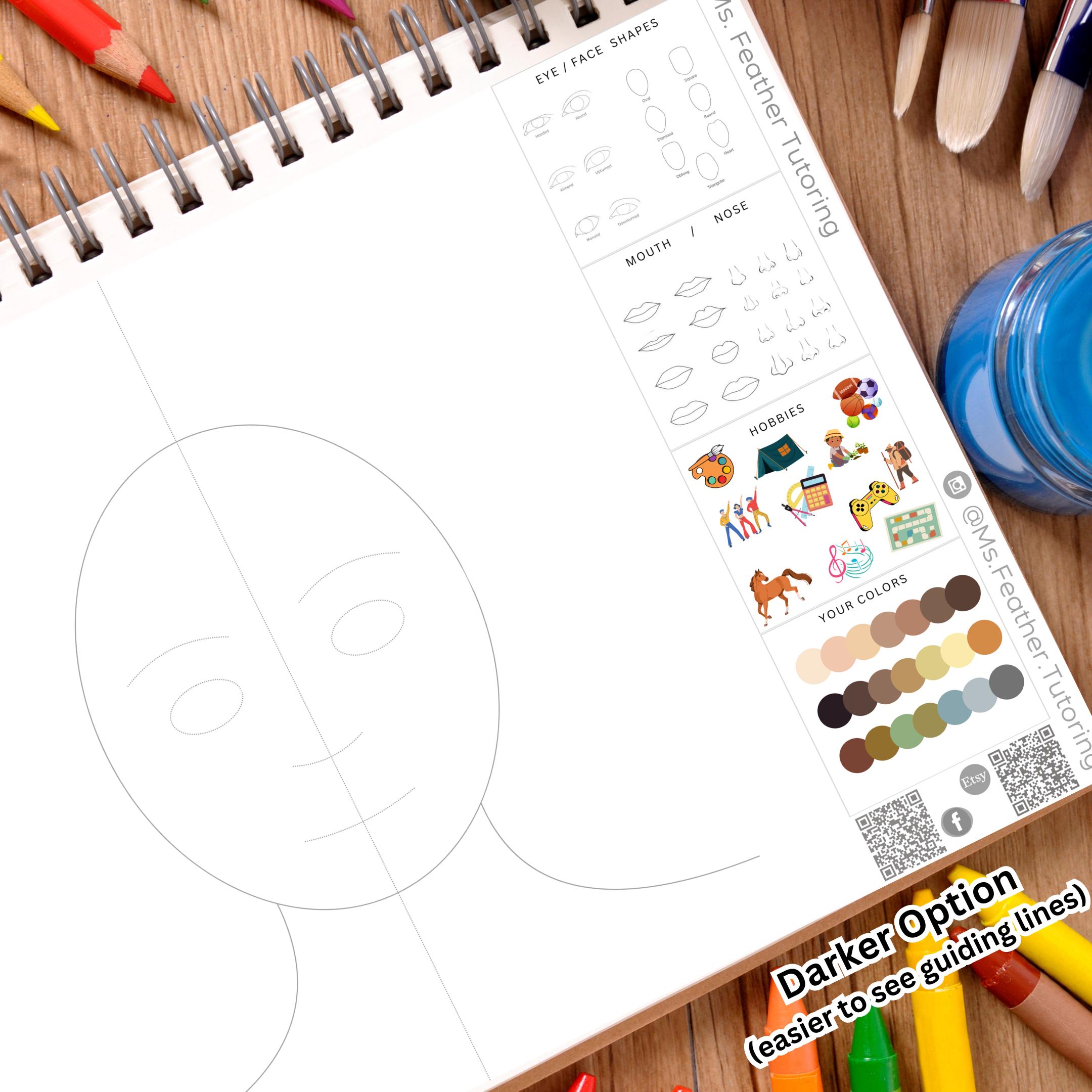 Self Portrait Printable Guide PDF Download (inside Out Art Project) - Etsy