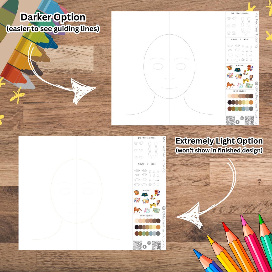 Self Portrait Printable Guide PDF Download (inside Out Art Project) - Etsy