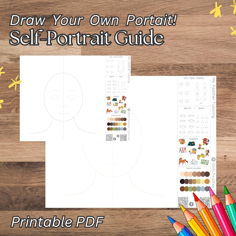 Self Portrait Printable Guide PDF Download (inside Out Art Project) - Etsy