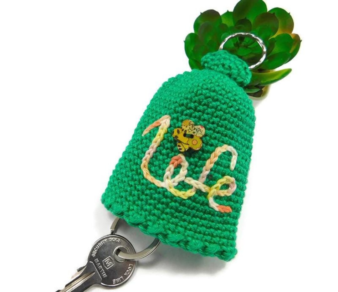 Crocheted Key Holder, Crocheted Key Carrier Case, Key Cover Gift for ...
