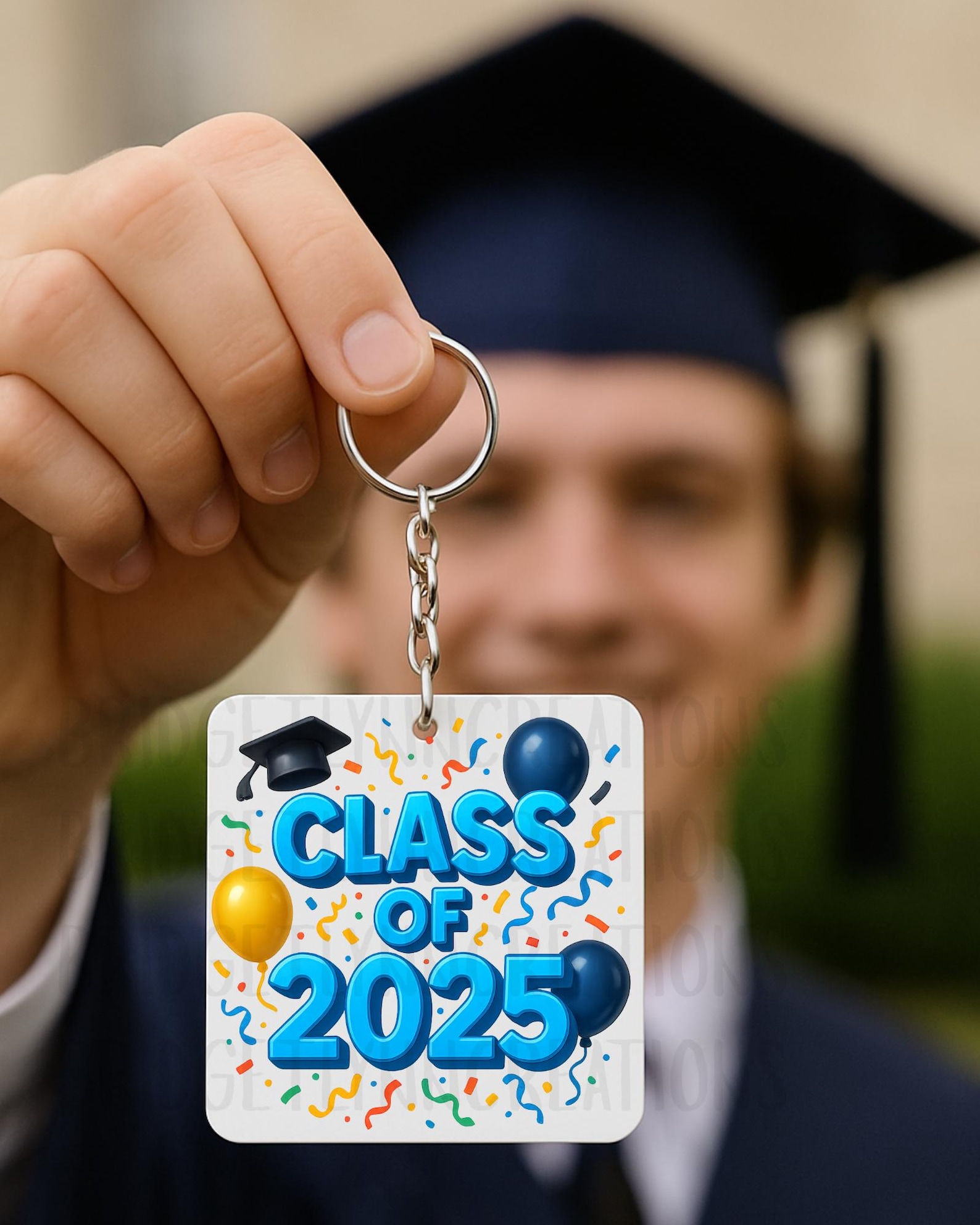 Class of 2025 Graduation Digital Download | 3D Blue Lettering With ...