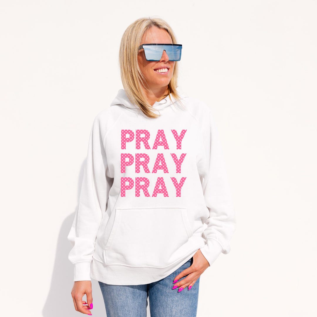 PRAY Pink & White Polka Dot Png - Etsy