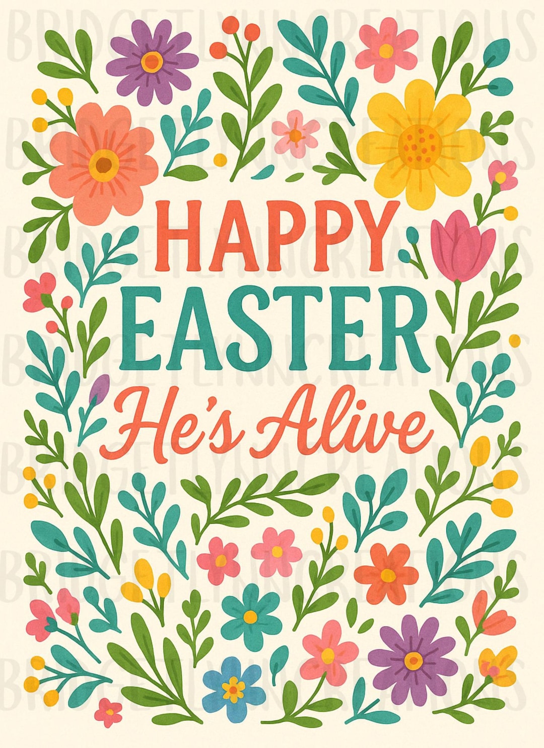Happy Easter He’s Alive – Easter Printable, Digital Download, Faith ...