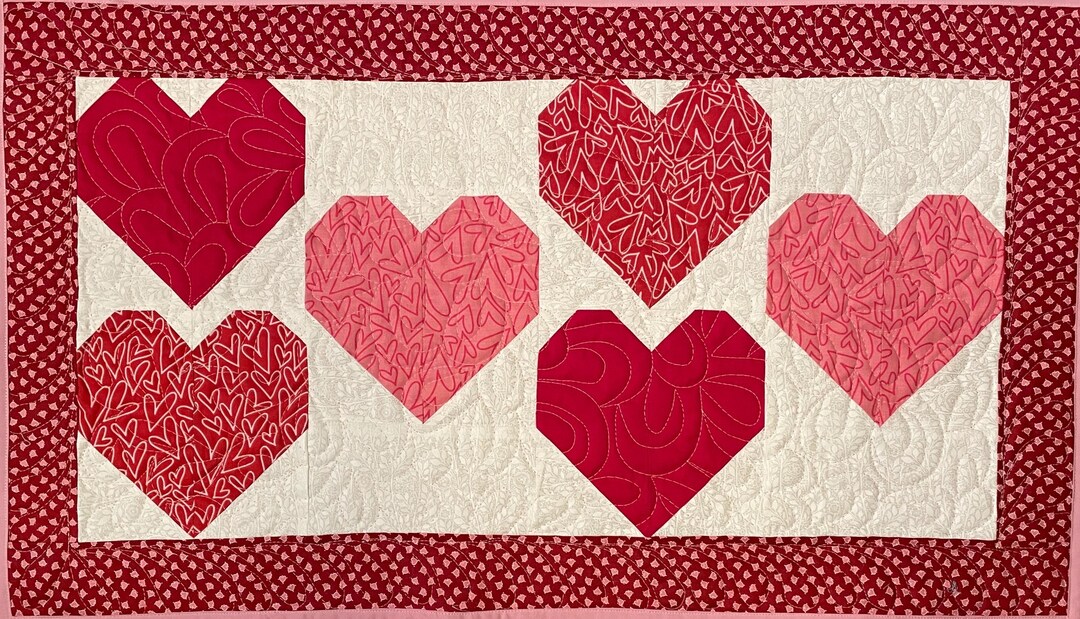 Valentine's Day Heart Table Runner Pattern - Etsy