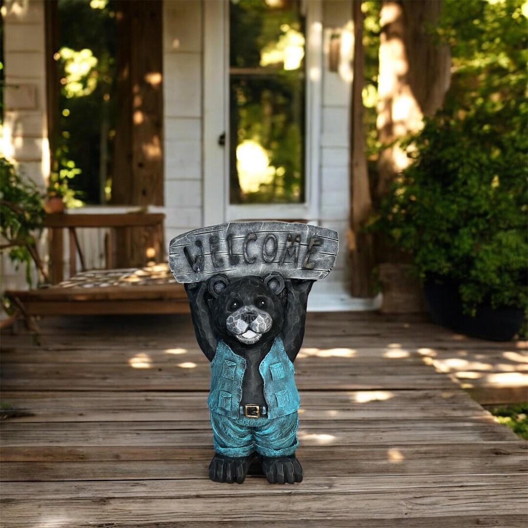Welcome Bear Concrete Statue - Etsy