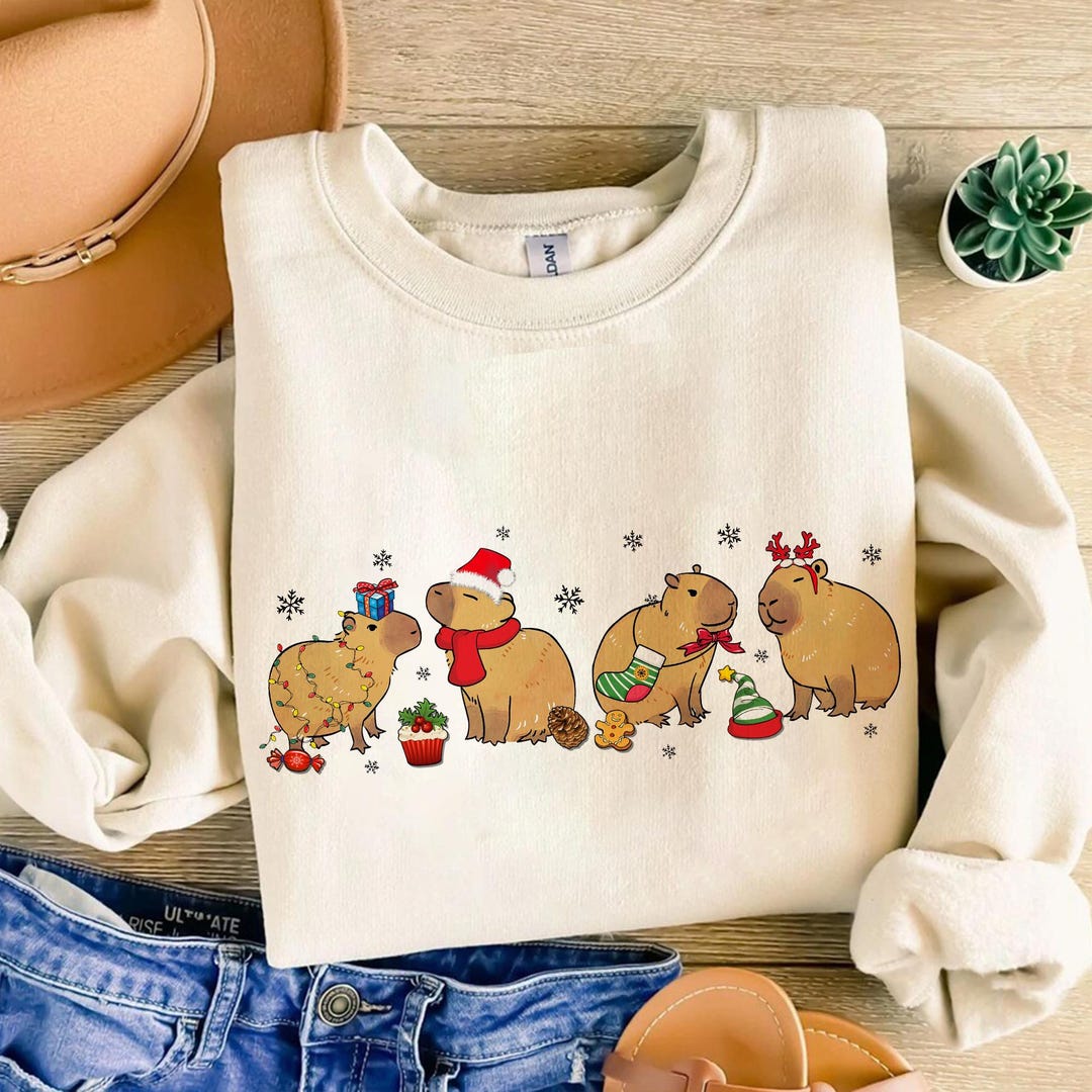 Christmas Capybara Png, Cute Capybara Holiday PNG Crew, Santa Capybara ...