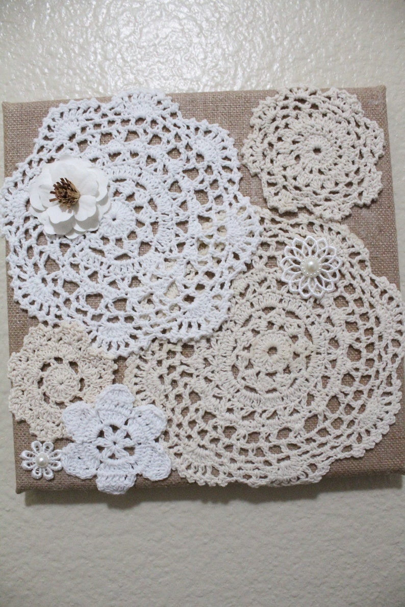 Crochet Doily Wall Art - Set of Two 10” X 10” - Etsy