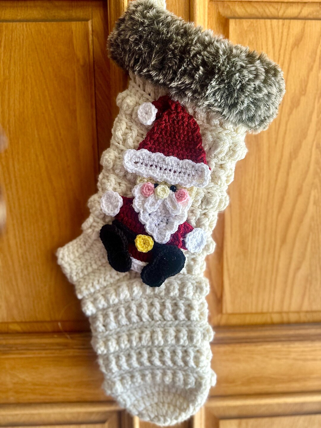 Amara Christmas Stocking - Snowman With Tree - Hand Crocheted. - Etsy