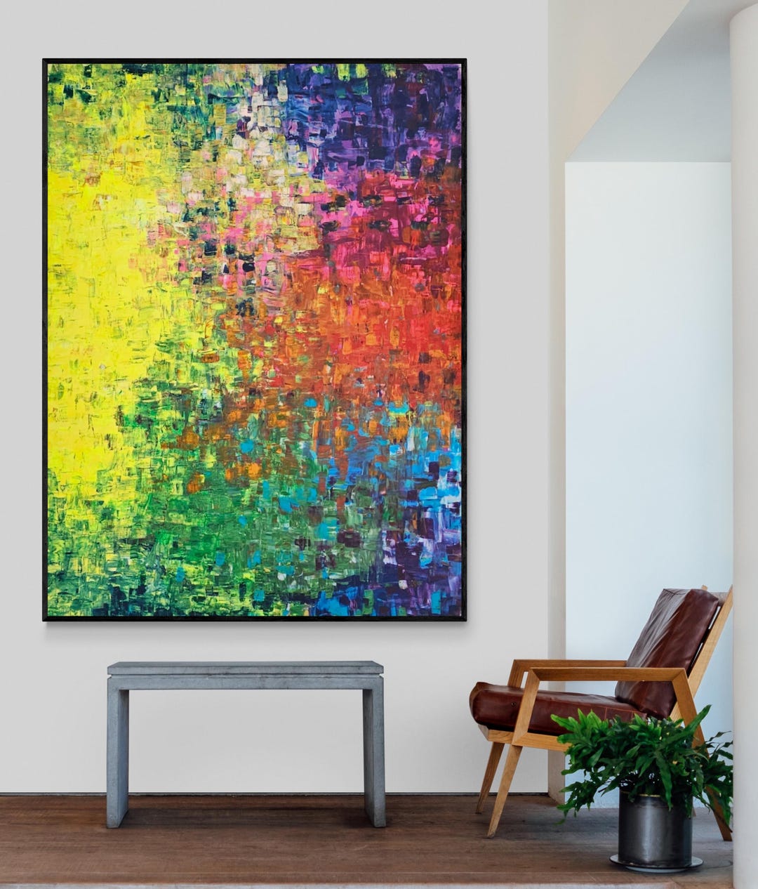 PIXEL1520 90x130cm. Abstract Painting XL, Canvas, Painting, Unique Work ...