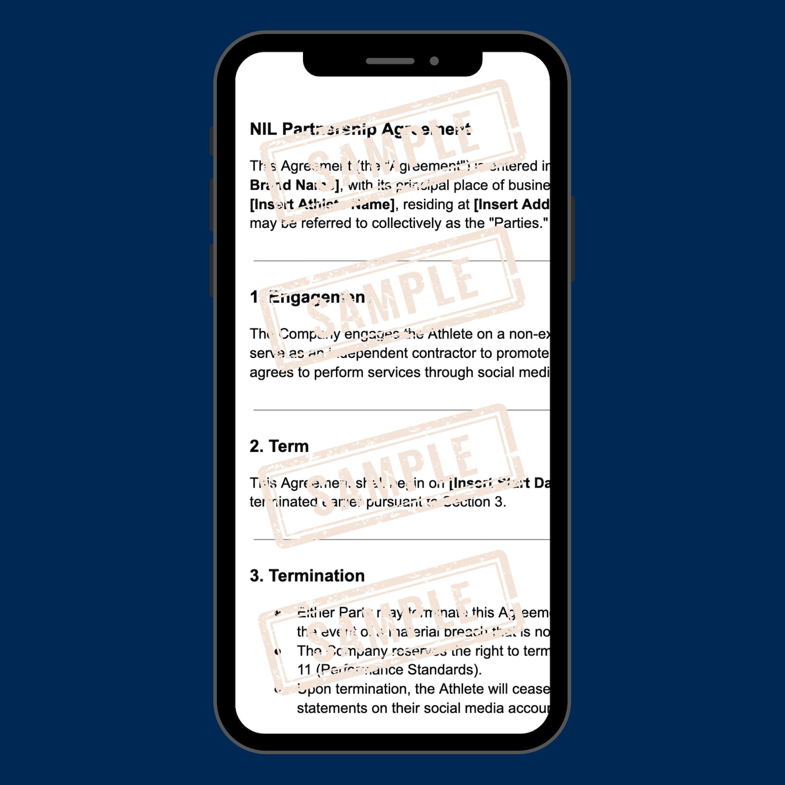Customizable NIL Contract Template for Athletes and Brands | Editable ...
