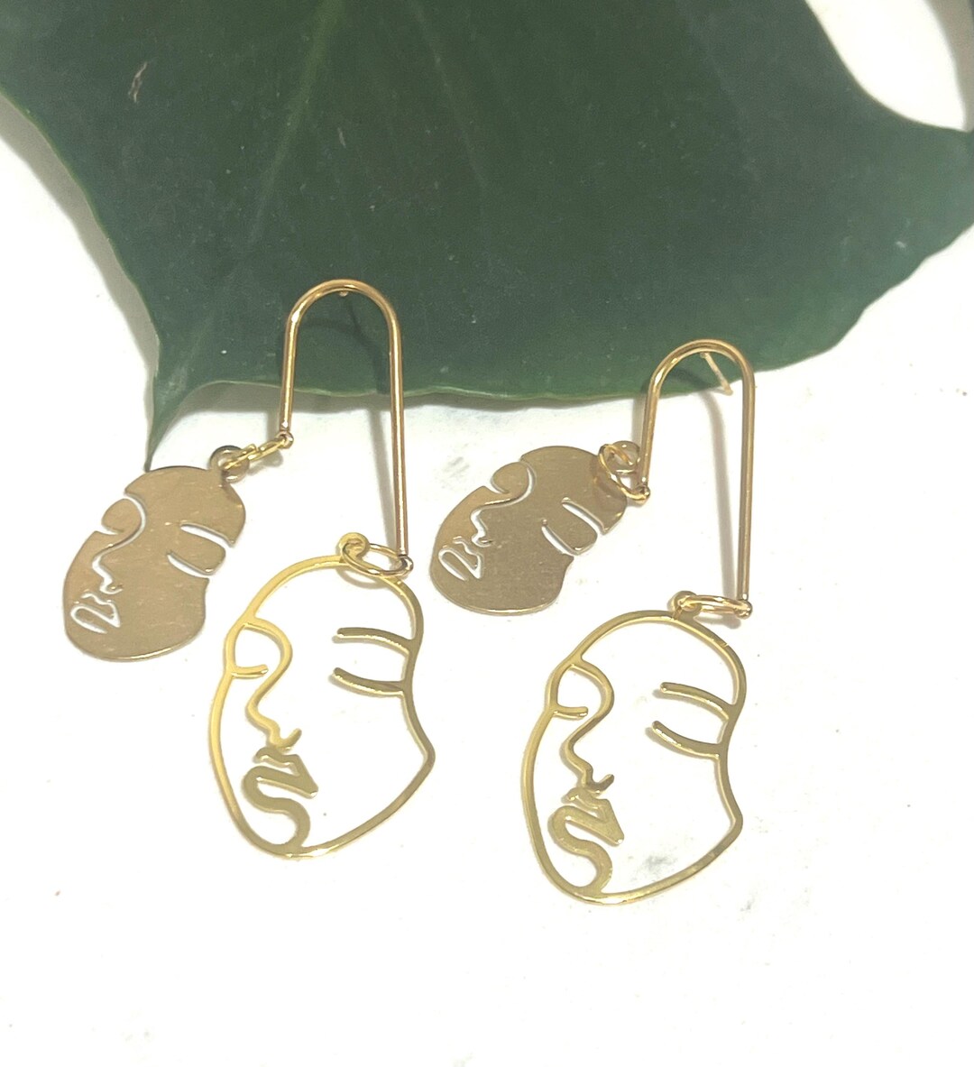 Elegant Golden-tone Double Woman Face - Etsy