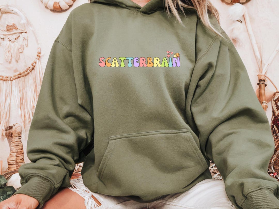 SCATTERBRAIN + Snail. Unisex Heavy Blend Hoodie, Neurodiverse | Mental Health | ADHD Awareness ...