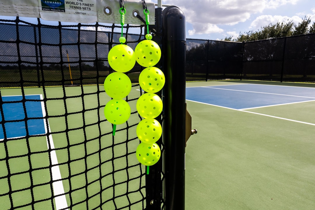 Pickleball Gift Easy Ball Holder for Bag or Fence Auto Stop Pickleball ...