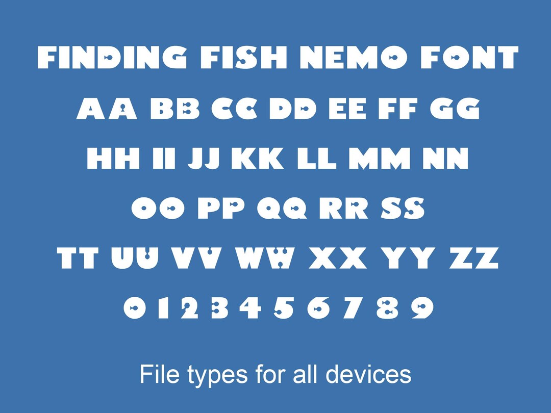 Finding Nemo Font | Svg | Ttf | Otf | Eps | Cricut & Silhouette | Word ...