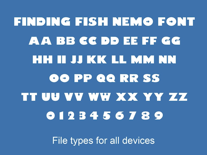 Finding Nemo Font Svg Ttf Otf Eps Cricut & Silhouette Word Crafting ...
